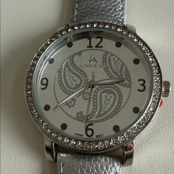 Other | Louis Arden Silver Watch With Crystal Accents Nwot | Poshmark